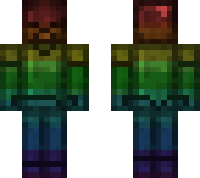 Rainbow Netherite Steve | Minecraft Skin