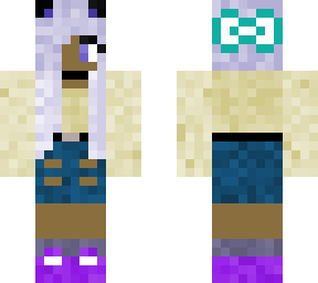 cute cat ear girl with choker and bow | Minecraft Skin