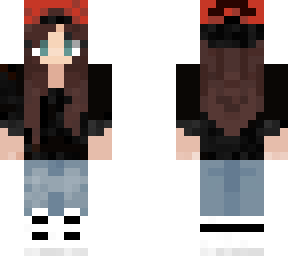 brown haired girl (backwards cap) | Minecraft Skin