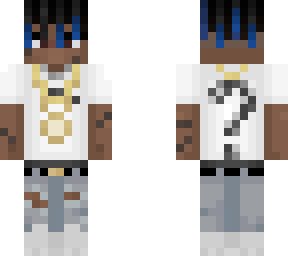 Gold Chains Blue Dreadlocks | Minecraft Skin