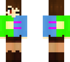 chara frisk undertale half | Minecraft Skins