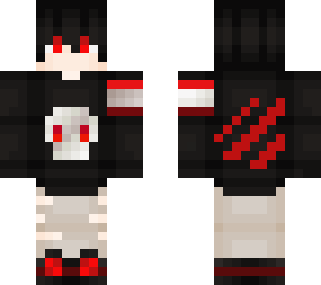 Classic black haired & red eyed boy (Fixed | Minecraft Skin