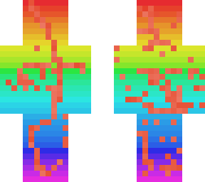 messy rainbow | Minecraft Skin