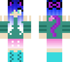 Blue Cat Girl | Minecraft Skin