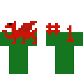 Simple welsh pixel art | Minecraft Skin