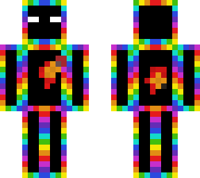 rainbow outline person stabbed by pencil | Minecraft Skin