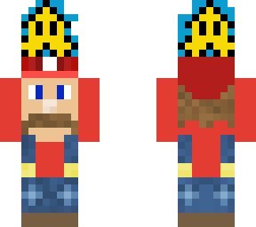 Mario holding a star | Minecraft Skin