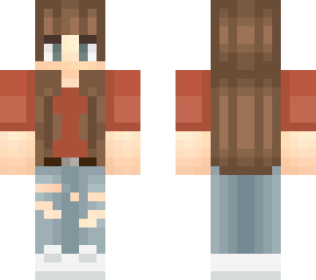Girl With Ripped Jeans | Minecraft Skin