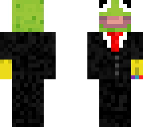 Backwards Kermit the frog with infinity gauntlet | Minecraft Skin