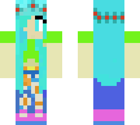 cyan hair skin | Minecraft Skin