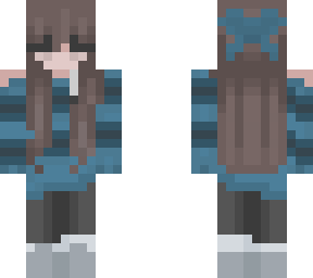 Cute Cyan Girl (Optifine Cape series) | Minecraft Skin