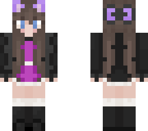 Purple Fox Ears | Minecraft Skin