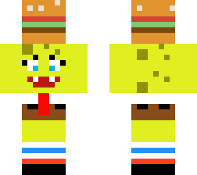 Spongebob Holding A Krabby Patty | Minecraft Skin