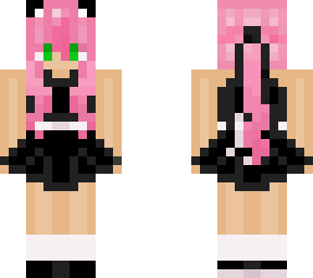 Pink cat girl | Minecraft Skin
