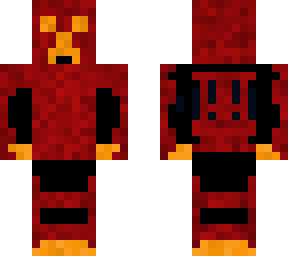 orange creeper with ruby armor | Minecraft Skin