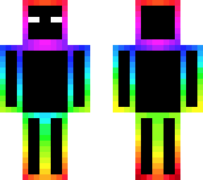 rainbow neon hacker suit outline | Minecraft Skin