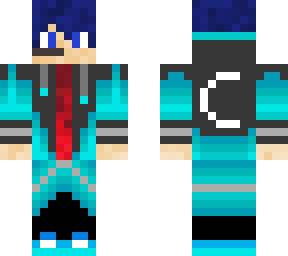 Blue and red Gamer | Minecraft Skin