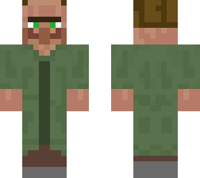 smiling villager with hair | Minecraft Skin
