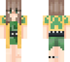 Dressed up earthbender GIRL | Minecraft Skin