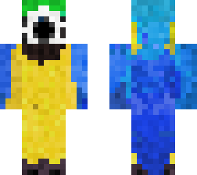 Blue Gold Parrot Macaw | Minecraft Skin