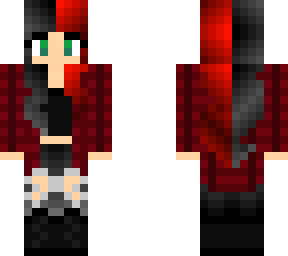 Red and Black Split Dye | Minecraft Skin