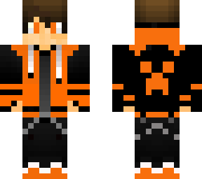 The offical orange Hoodie boy Complete version | Minecraft Skin