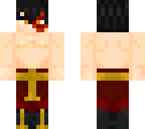 Fixed shirtless Prince zuko | Minecraft Skin