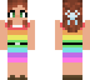 Girl with rainbow dress | Minecraft Skin