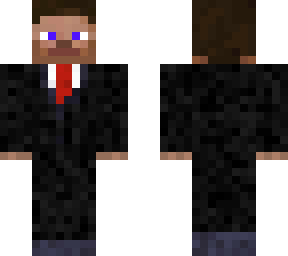 Steve With Black Business Suit | Minecraft Skin