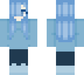 blue girl female human cute allbluechallenge | Minecraft Skins