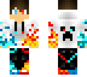 Red fire And ice blue Skin | Minecraft Skin