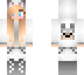 Wolf girl hoodie blue eyes | Minecraft Skin