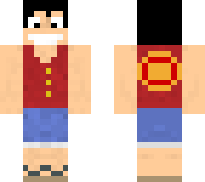 Monkey D Luffy hat on back | Minecraft Skin