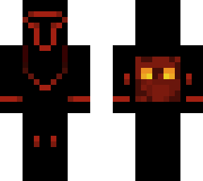 Ninja Knight maroon with magma cube face cloak | Minecraft Skin
