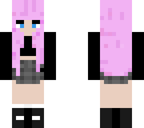 pink hair goth girl | Minecraft Skin