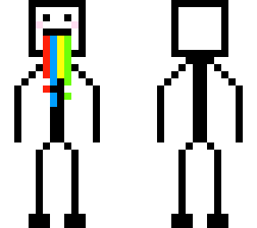 Rainbow puking stickman | Minecraft Skin