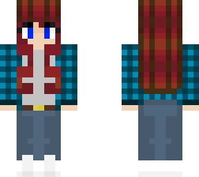Red head with blue checkered shirt | Minecraft Skin