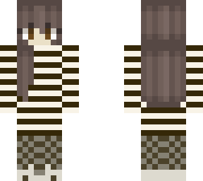 Girl with striped shirt and fishnets | Minecraft Skin