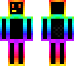Rainbow with derp face on bottom | Minecraft Skin