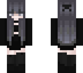 Emo Girl Sad Egirl Cute Aesthetic Black Dark | Minecraft Skins