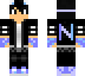 Neon Cat Boy Skin N Logo at Back | Minecraft Skin