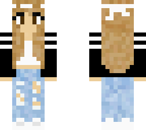girl light brown hair brown eyes | Minecraft Skin