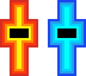 red and blue fire | Minecraft Skin