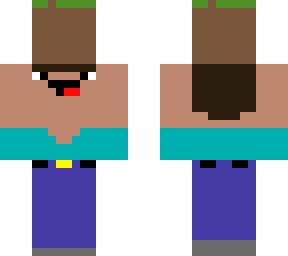 simple noob holding a grass block | Minecraft Skin