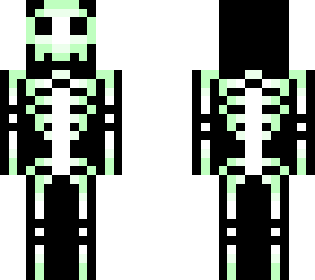 Glowing Green Skeleton | Minecraft Skin