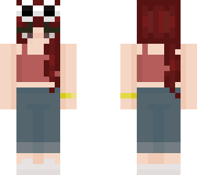 Clout Red Girl Egirl Minecraft Skins
