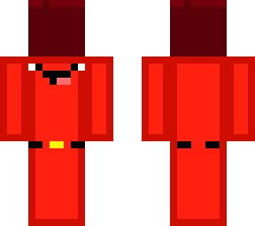 simple red noob holding a crimson nylium block | Minecraft Skin