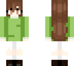 Brown hair Green Jumper | Minecraft Skin