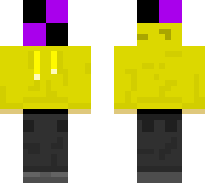 yellow hoodie with black pants and an untextured block for a head ...