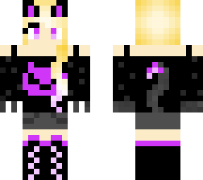 Girl Cat skin for halloween (with glow effect) | Minecraft Skin